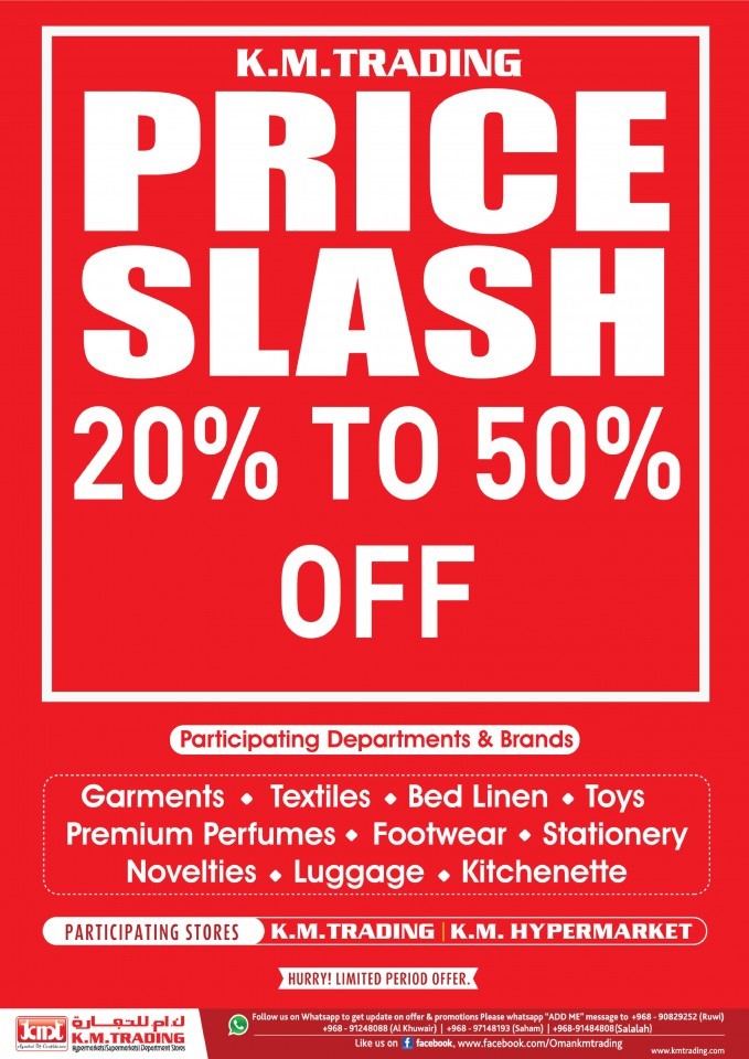KM Trading & KM Hypermarket Oman Price Slash Offers