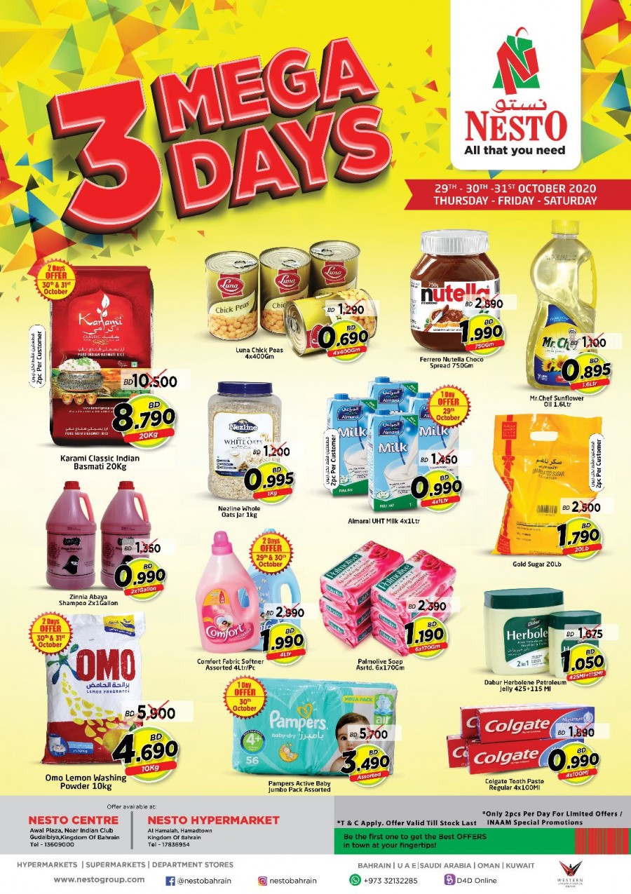 Nesto Hypermarket 3 Mega Days Offers | Nesto Bahrain Offers