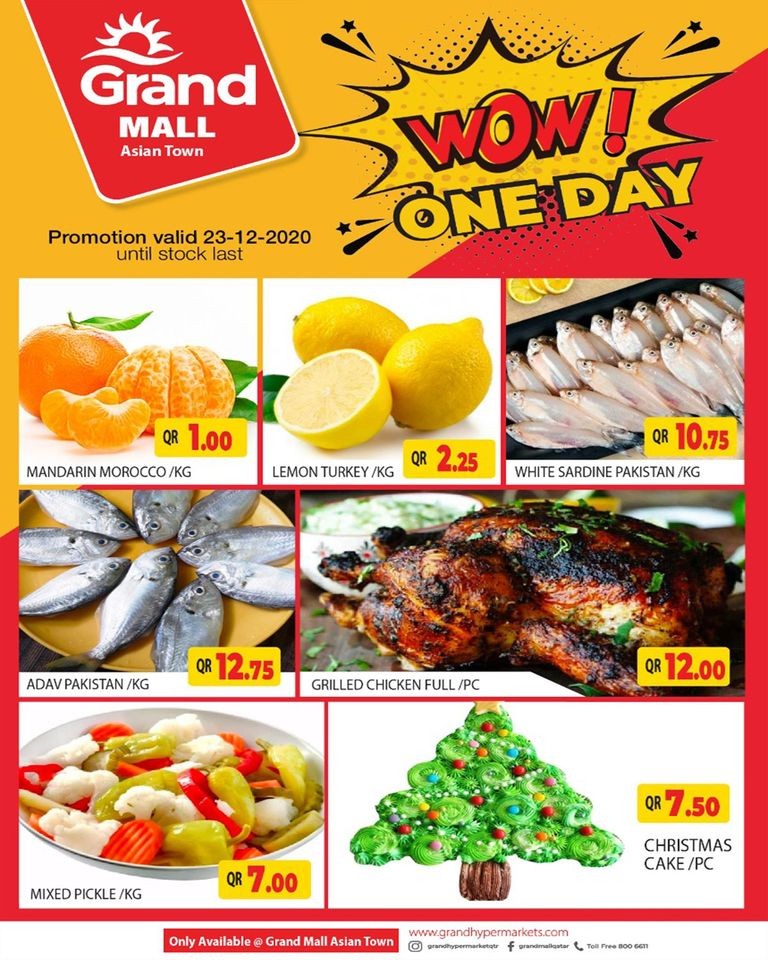 Grand Mall Asian Town Qatar One Day Offers 23 December 2020