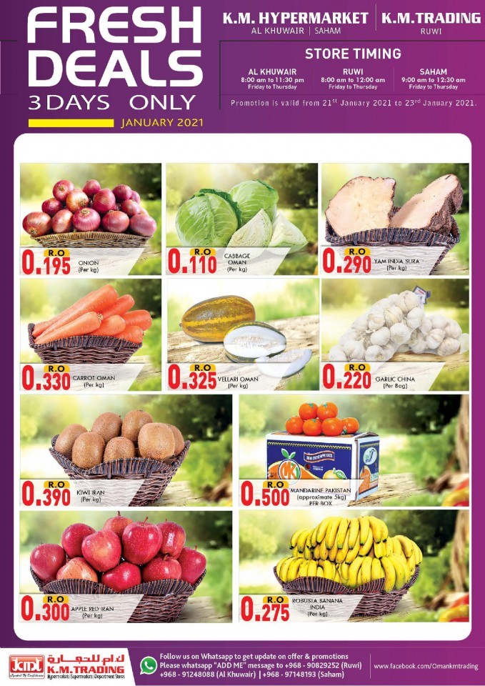 KM Trading & Hypermarket Three Days Only Fresh Deals
