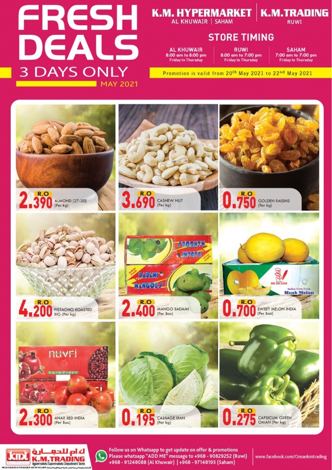 KM Trading & Hypermarket Oman Three Days Fresh Deals
