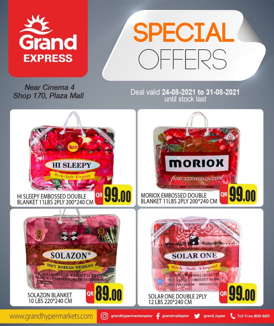 Grand Express Blanket Offers | Qatar Grand Express Deals