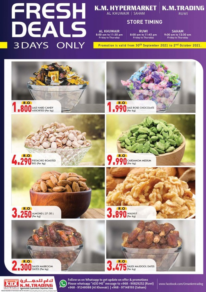 KM Trading & Hypermarket Oman Three Days Only Fresh Deals