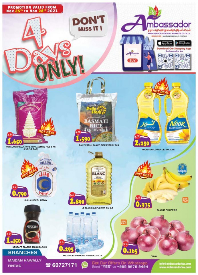 Ambassador Supermarket Maidan Hawally 4 Days Only Deals