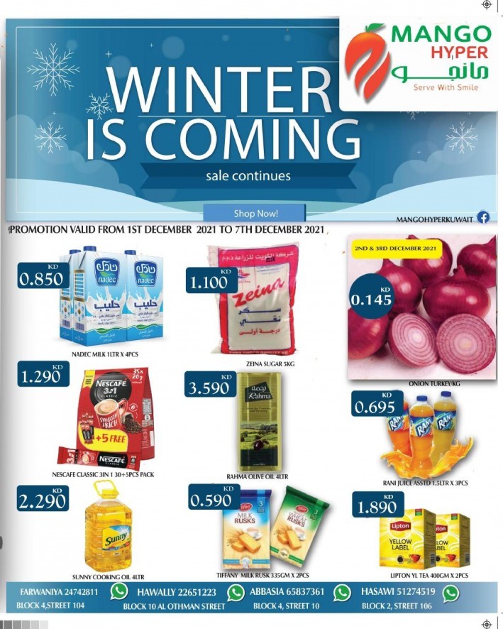 Mango Hyper Kuwait Winter Is Coming Promotion