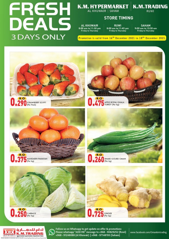 KM Trading & Hypermarket Fresh Deals 16-18 December 2021