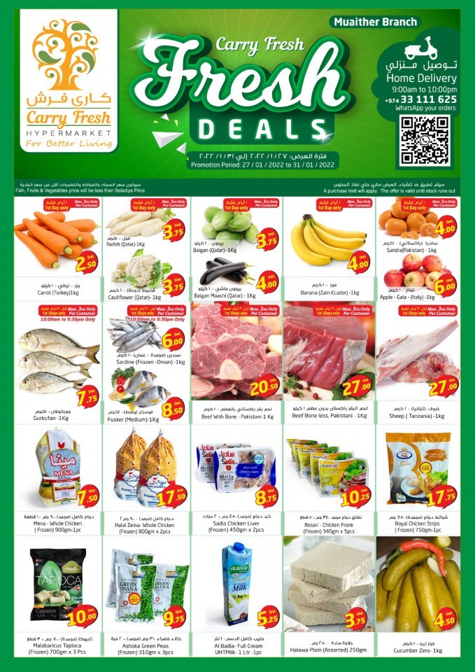 Carry Fresh Hypermarket Weekly Fresh Deal 27-31 January 2022