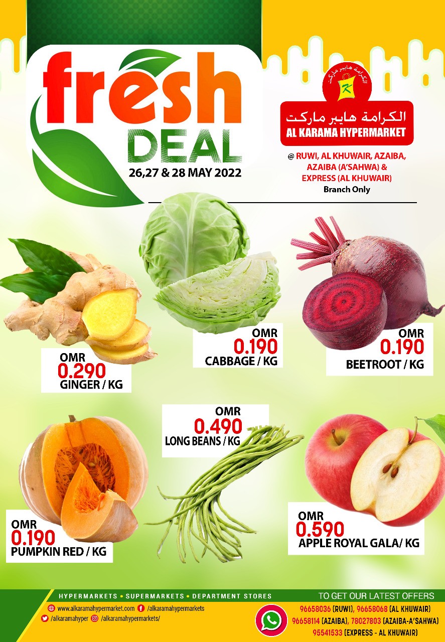 Al Karama Hypermarket Fresh Deal 26-28 May 2022