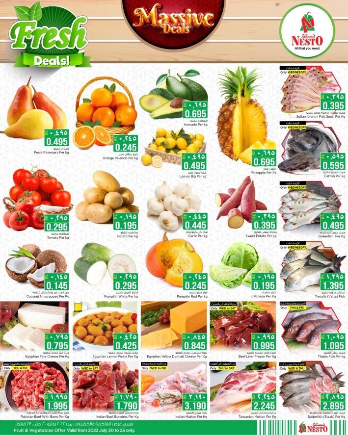Nesto Hypermarket Kuwait Fresh Deals 20-23 July 2022