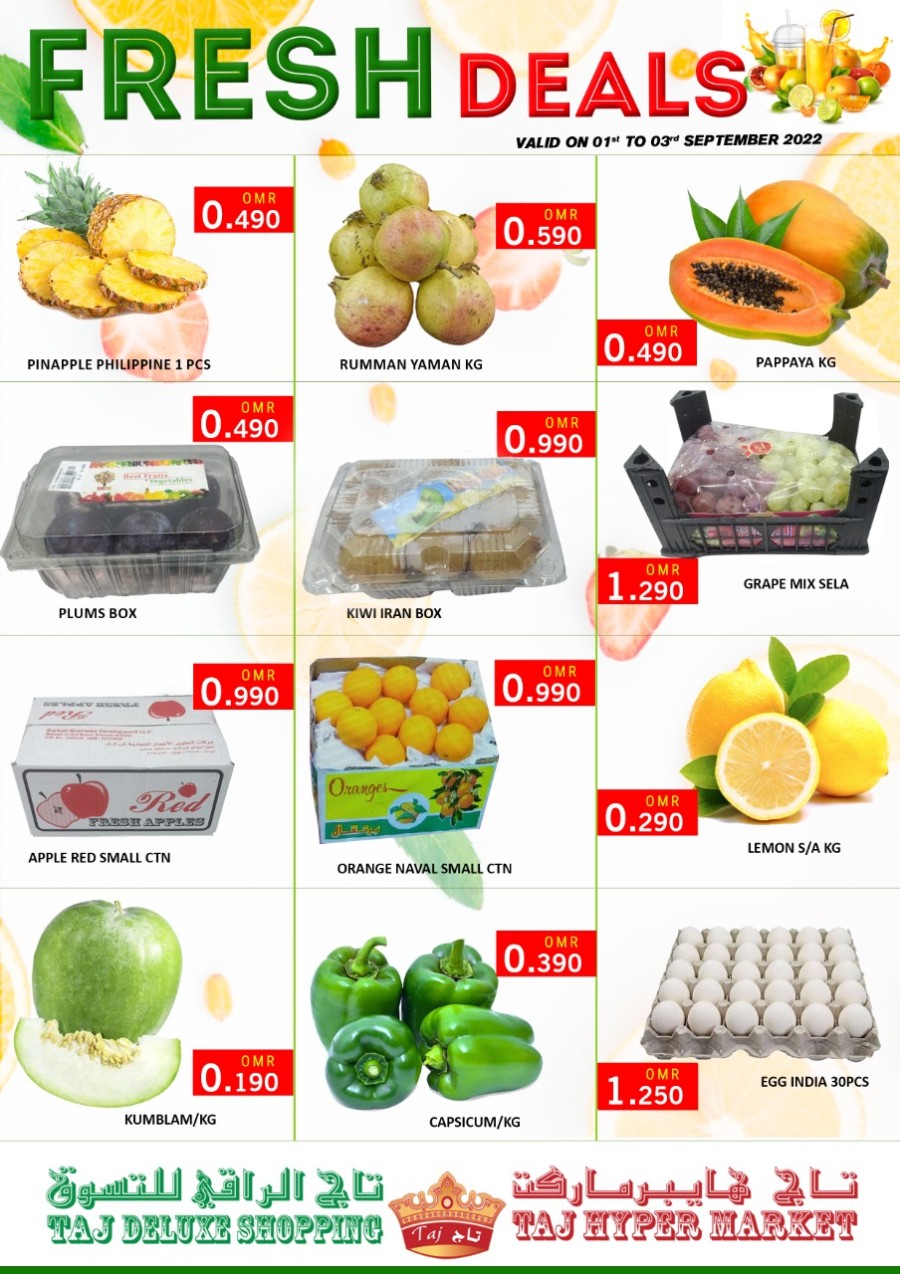 Taj Hypermarket Oman Fresh Deals 1-3 September 2022