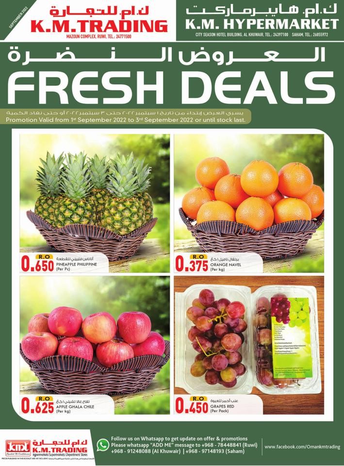KM Trading & Hypermarket Fresh Deals 1-3 September 2022