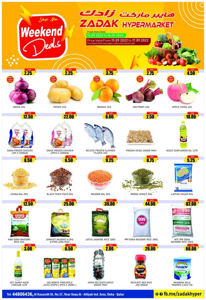 Zadak Weekend Deals 15-17 September 2022 | Qatar Fliers