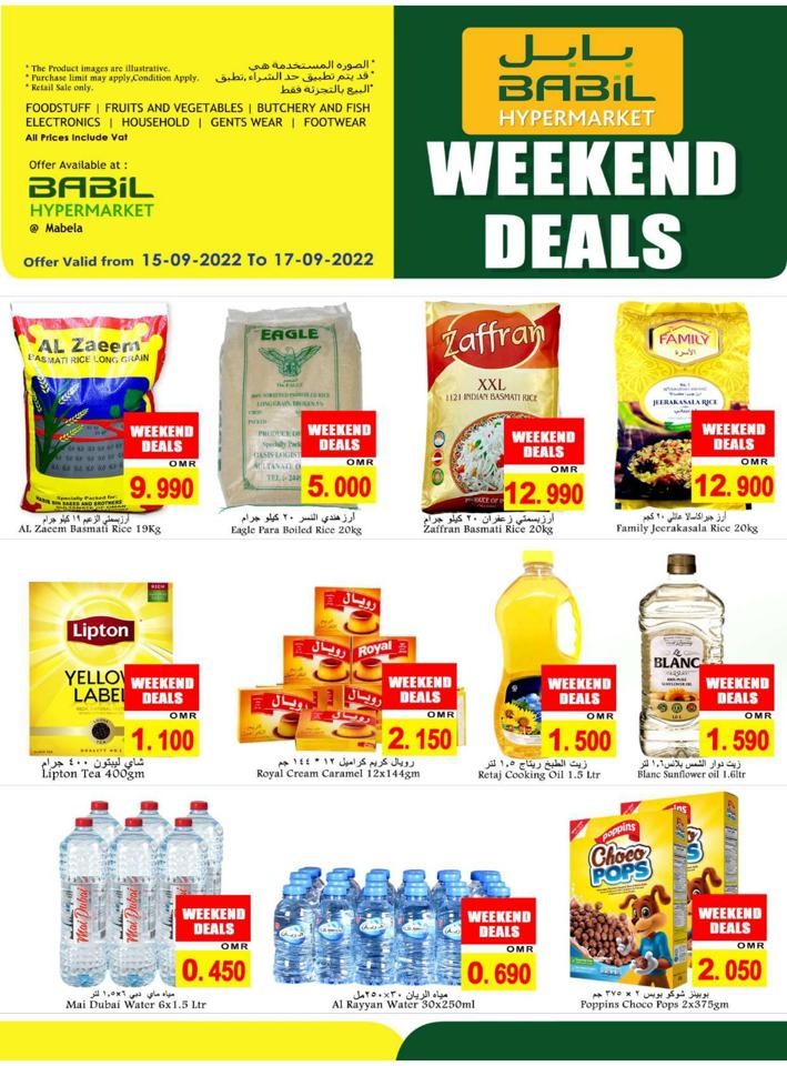 Babil Hypermarket Mabela Weekend Deal 15-17 September 2022