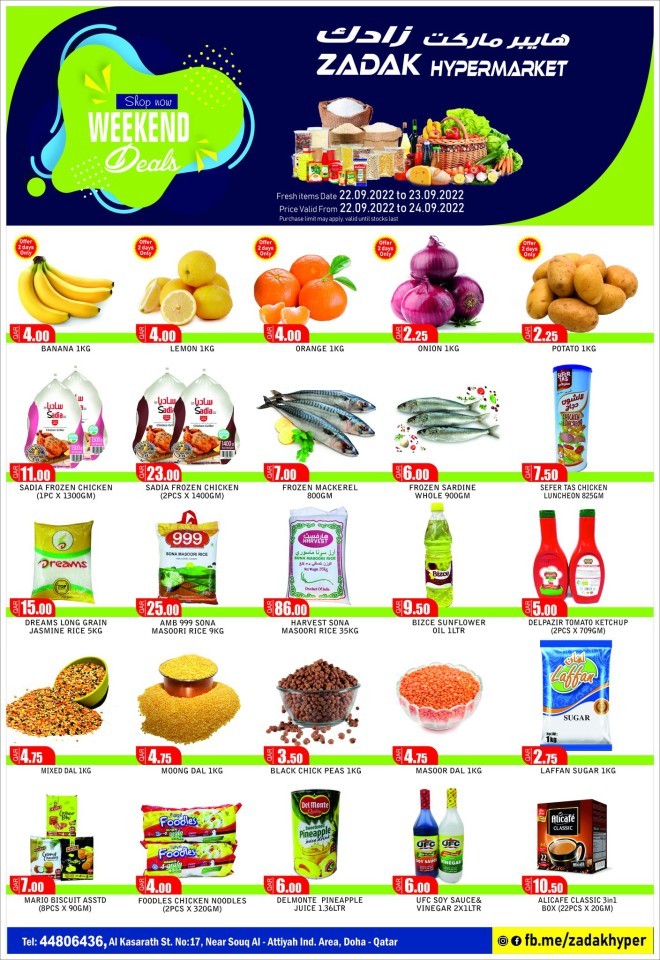 Zadak Weekend Deals 22-24 September 2022 | Qatar Deals