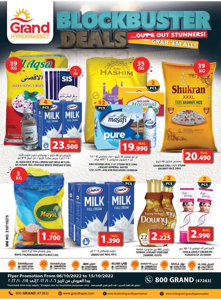Grand Hypermarket Monthly Blockbuster Deal | Oman Fliers