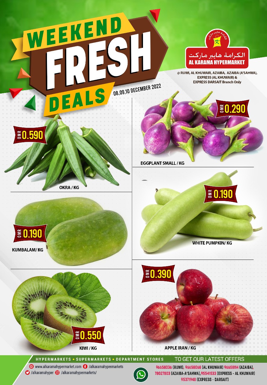 Al Karama Hypermarket Oman Fresh Deal 8-10 December 2022