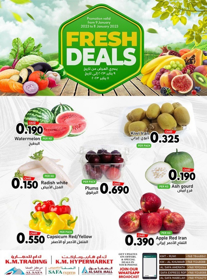 KM Trading & Hypermarket Fresh Deals 9-11 January 2023
