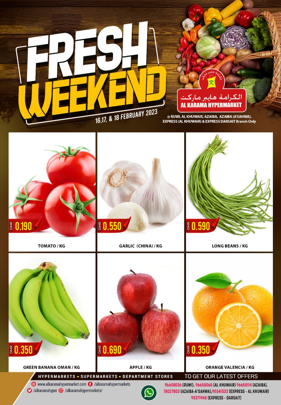 Al Karama Hypermarket Weekend Fresh 16-18 February 2023