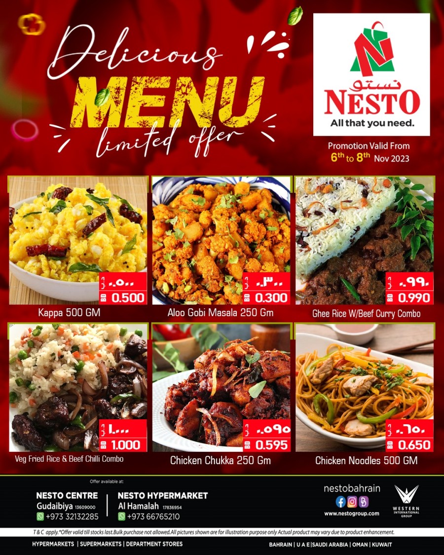 Nesto Delicious Menu Promotion Flyer | Bahrain Offers Today