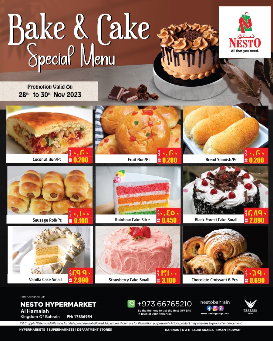 Nesto Al Hamalah Bake & Cake Deals 28-30 November 2023