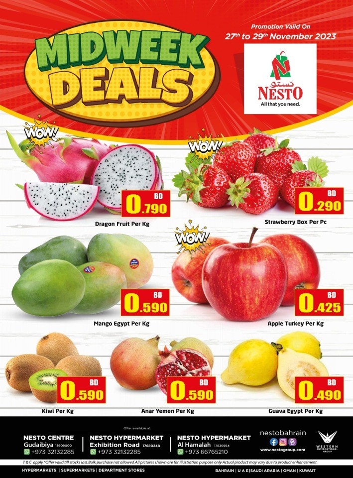 Nesto Midweek Deals 27-29 November 2023 | Bahrain Offers