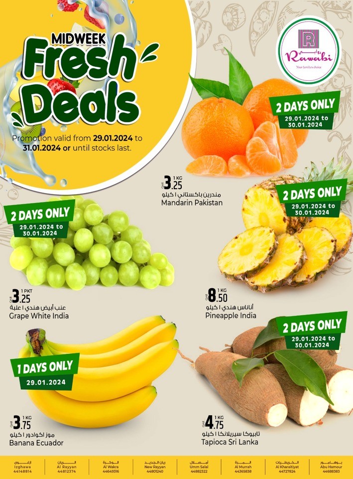 Rawabi Hypermarket Midweek Fresh Deal 29-31 January 2024