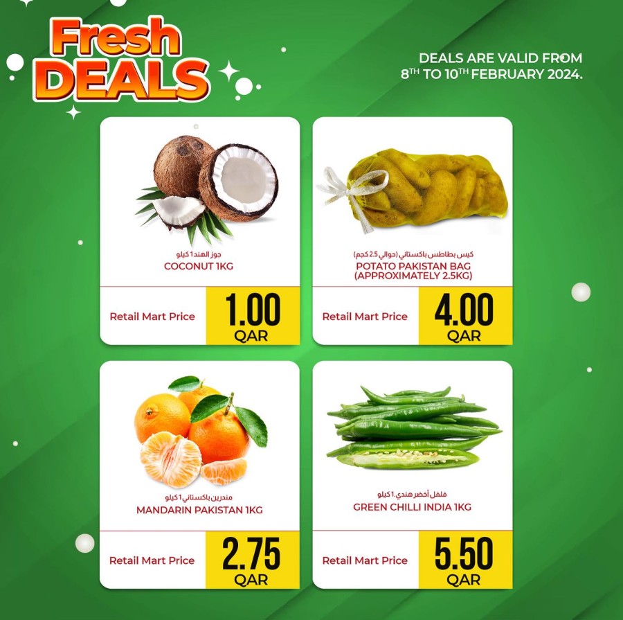 Retail Mart Hypermarket Qatar Fresh Deal 8-10 February 2024