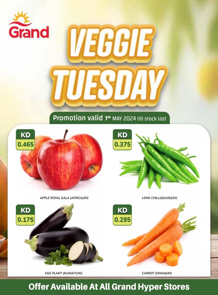 Grand Hyper Kuwait Veggie Tuesday Deal 7 May 2024