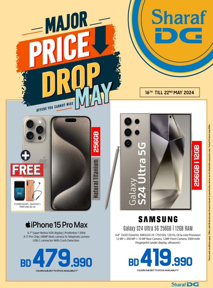 Sharaf DG Bahrain Major Price Drop Deal 16-22 May 2024 Flyer