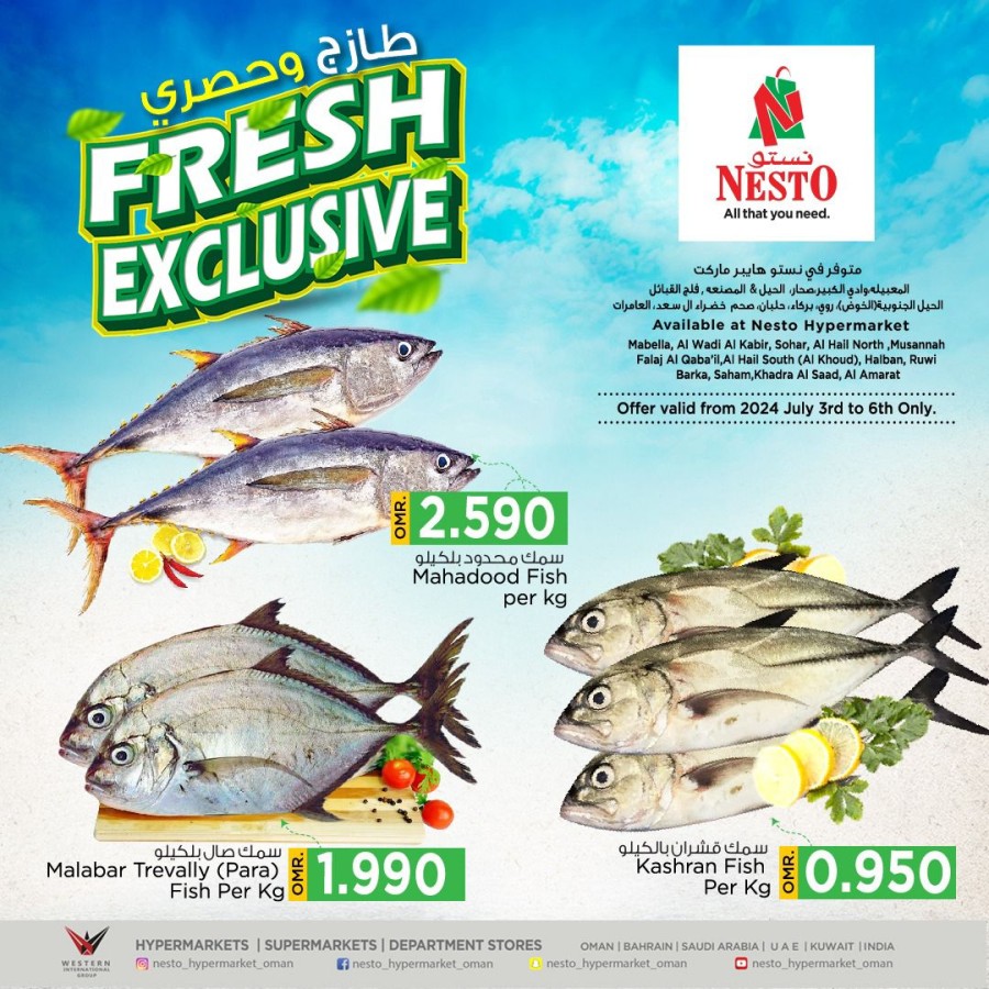Nesto Fresh Exclusive Promotion 3-6 July 2024 | Oman Offers