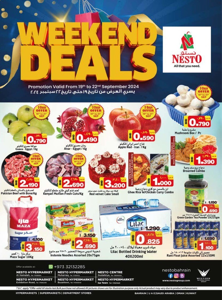 Nesto Hypermarket Bahrain Weekend Deals 19-22 September 2024