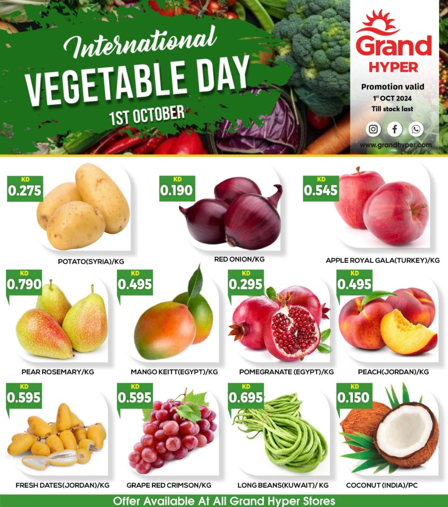 Grand Hyper Kuwait International Vegetables Day Offer