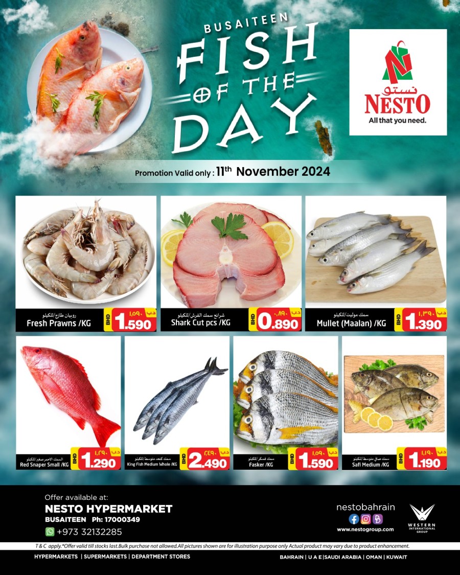 Nesto Hypermarket Busaiteen Fish Deal 11 November 2024