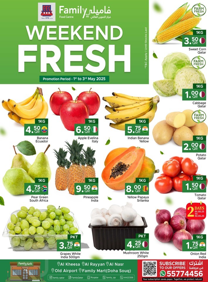 Family Food Centre Qatar Weekend Fresh Offer 1-3 May 2025